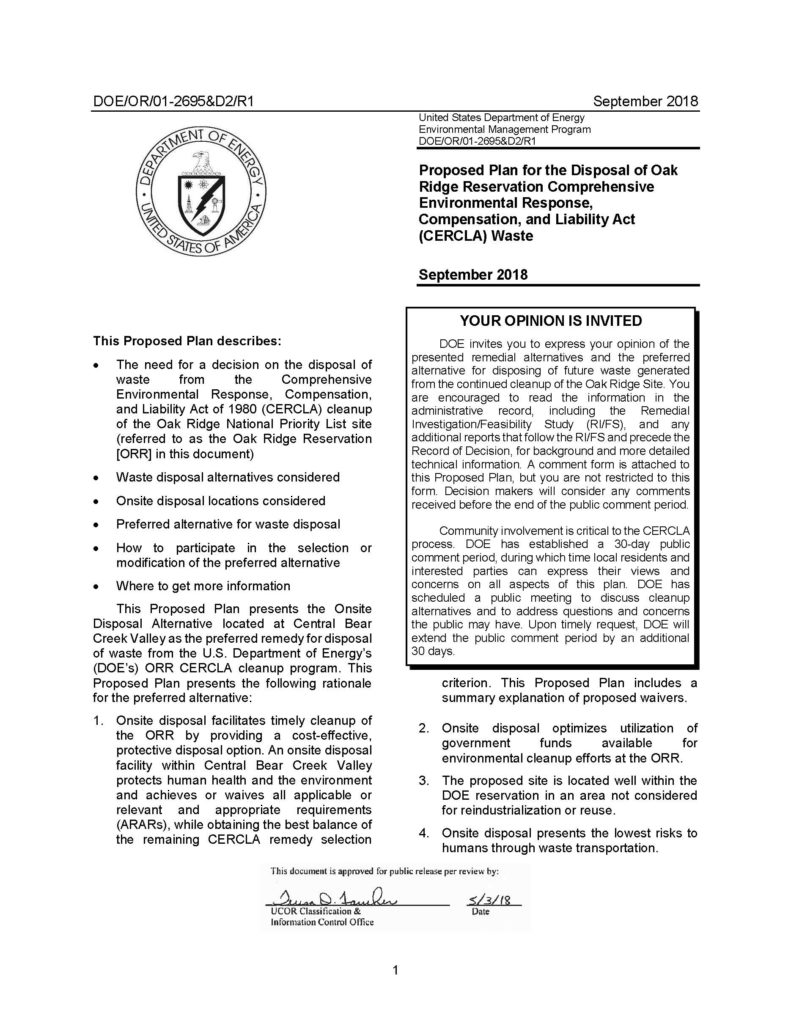 EMDF Information - UCOR