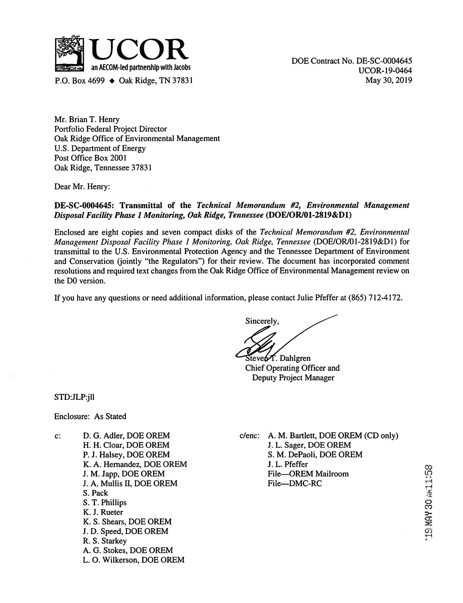 EMDF Information - UCOR