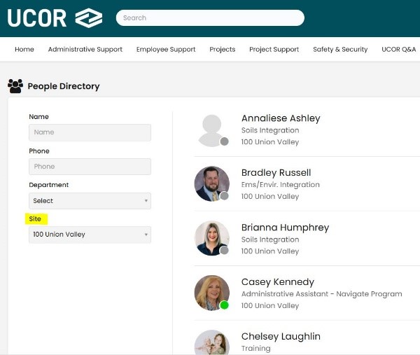 UCOR Hub: people directory and employee profile - UCOR
