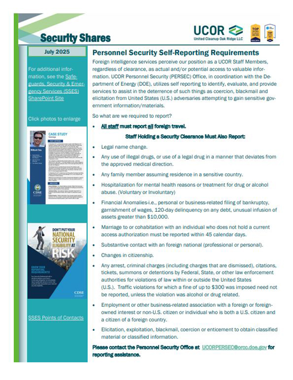 July issue of Security Share Bulletin focuses on reporting requirements ...
